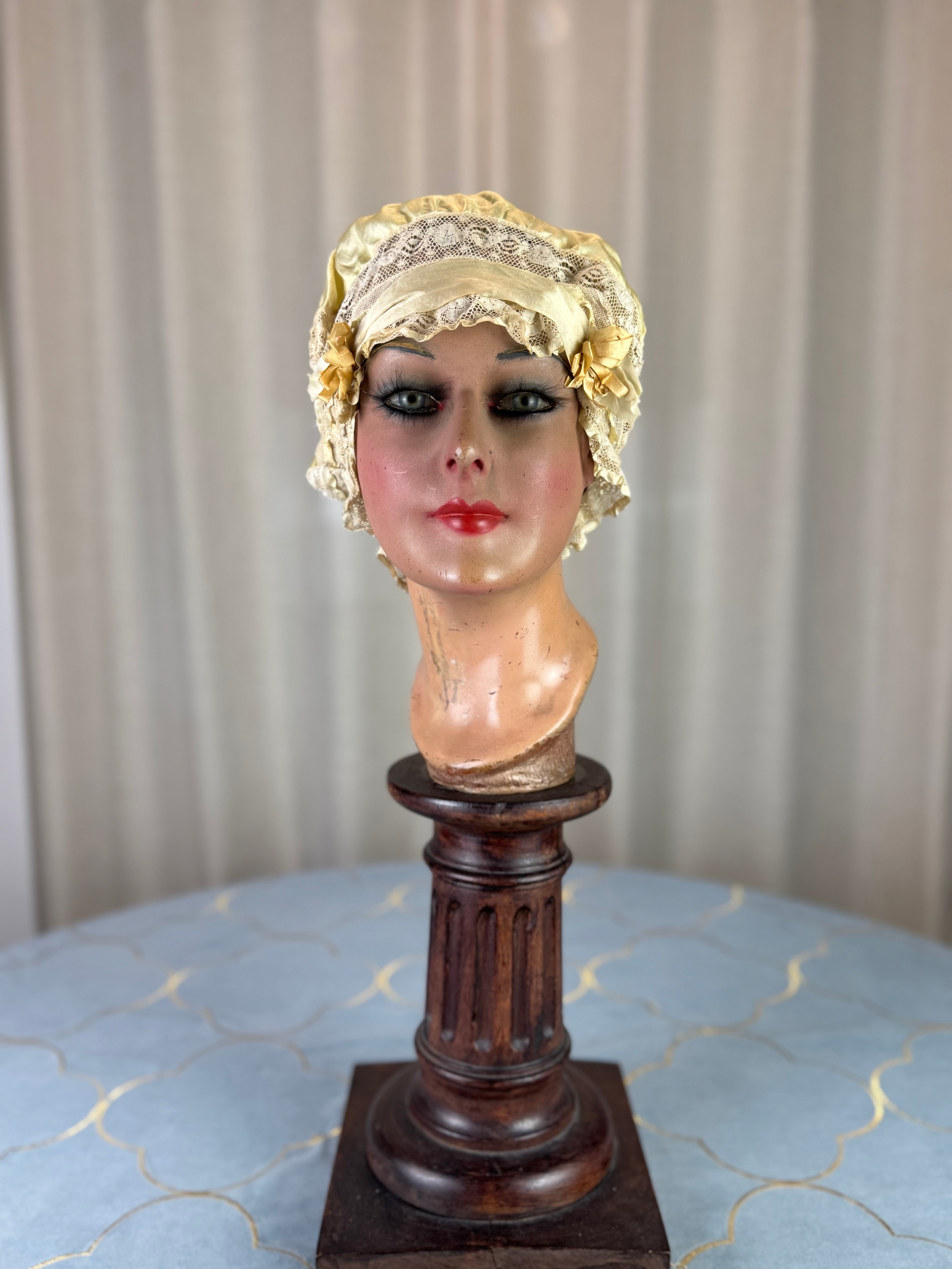 Antique Yellow Boudoir Cap, 1920s – ANTIQUE GOWN