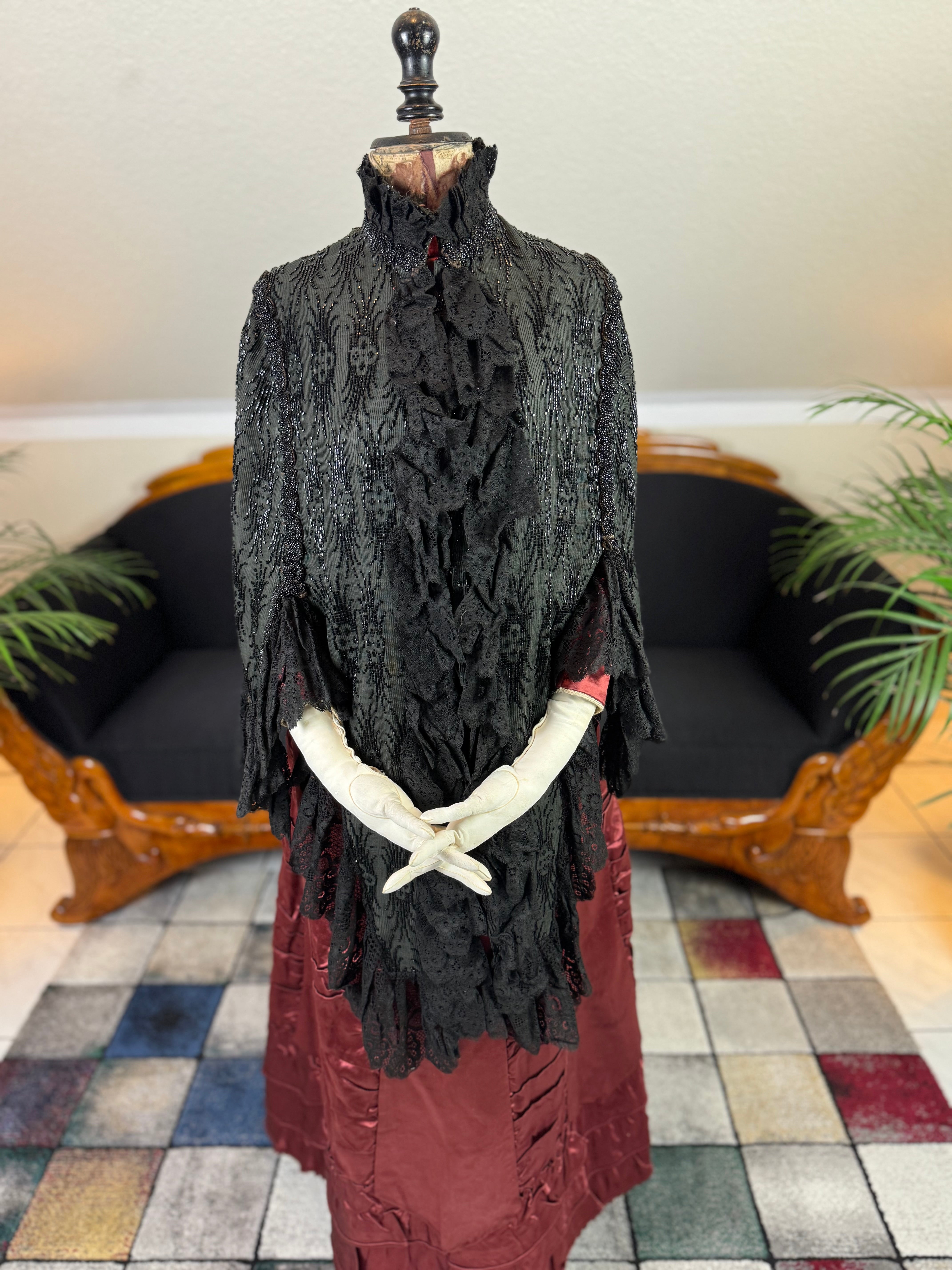 Antique Victorian Beaded Dolman, ca. 1884 – ANTIQUE GOWN