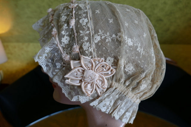 Boudoir Bonnet, England, 1920s – ANTIQUE GOWN