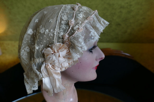 Boudoir Bonnet, England, 1920s – ANTIQUE GOWN